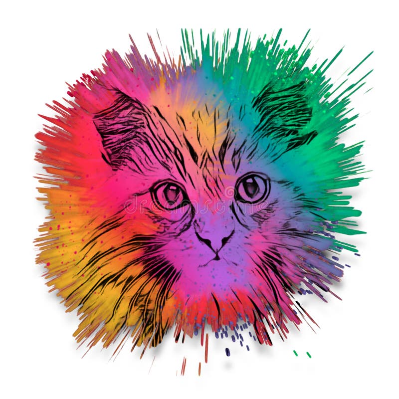 The Cat splash stock illustration. Illustration of color - 208139664