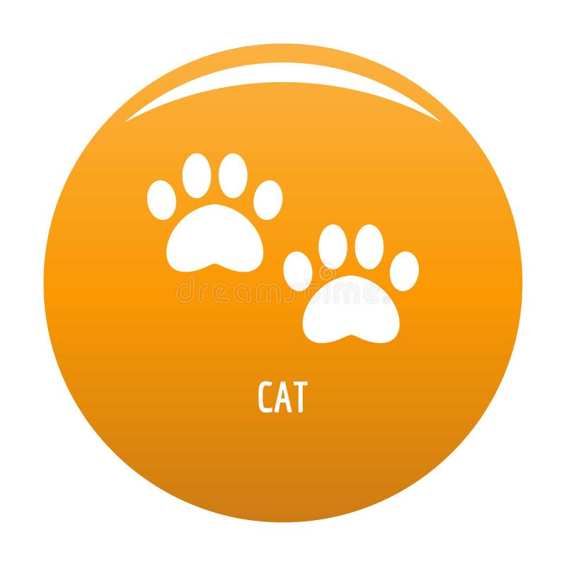 Cat Step Icon Vector Orange Stock Vector - Illustration of strength ...