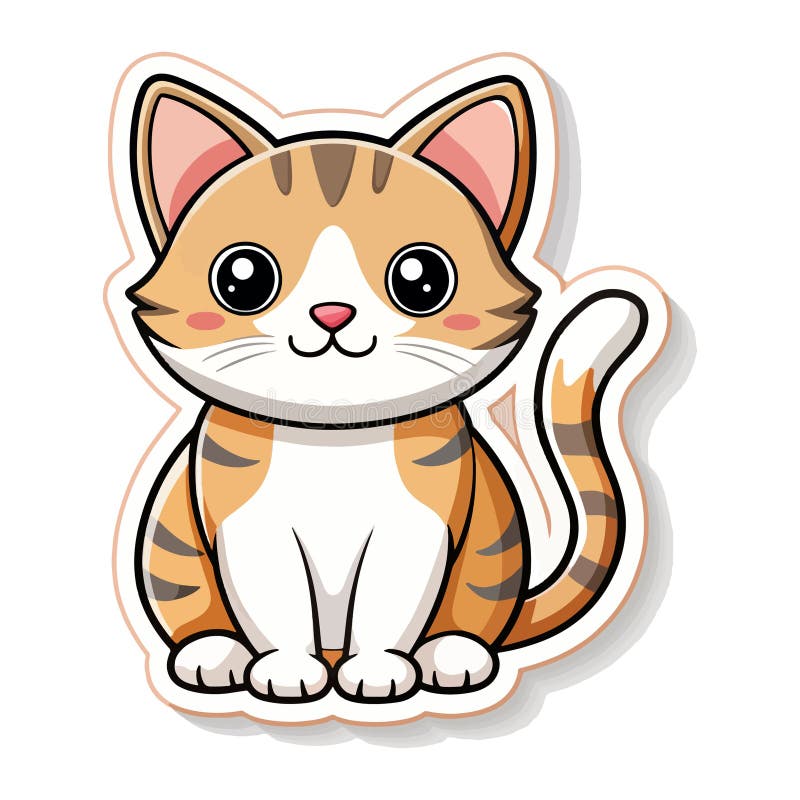 Cat sticker cute image stock photo. Illustration of coloring - 327815074