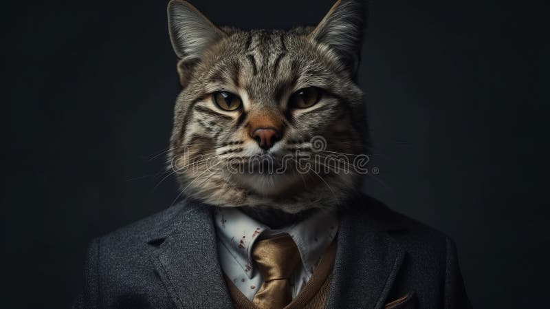 Cat in Suit. Successful Businessman Stock Illustration - Illustration ...
