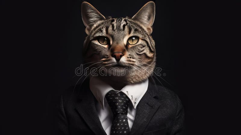 Cat in Suit. Successful Businessman Stock Illustration - Illustration ...