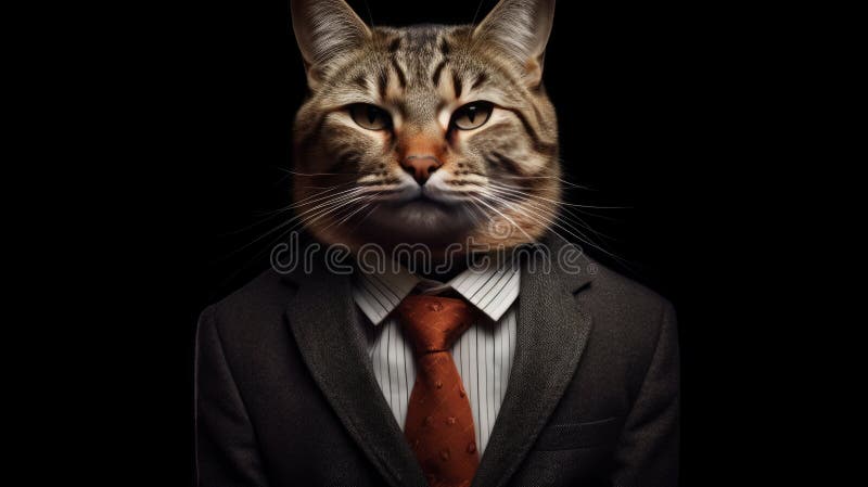 Cat in Suit. Successful Businessman Stock Illustration - Illustration ...