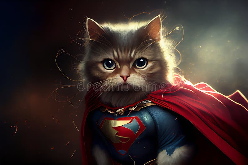 Super Hero Cat stock illustration. Illustration of creative - 274727414