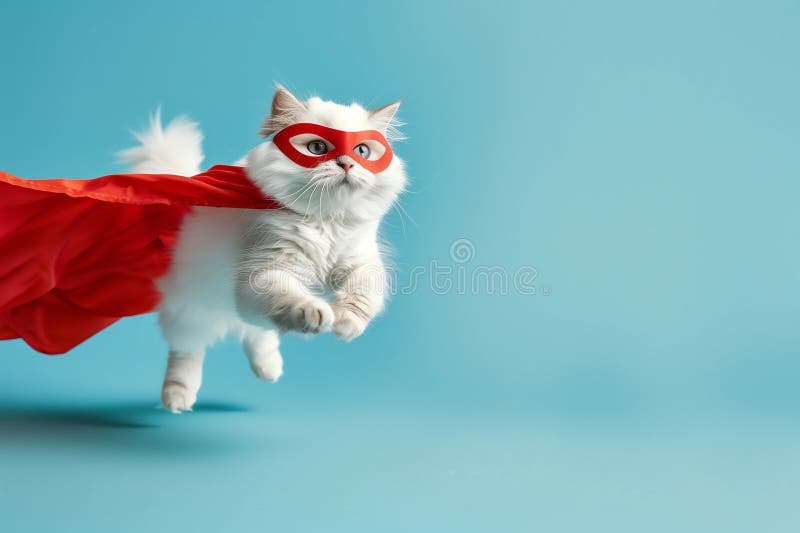 Cat superhero stock illustration. Illustration of looking - 315569311