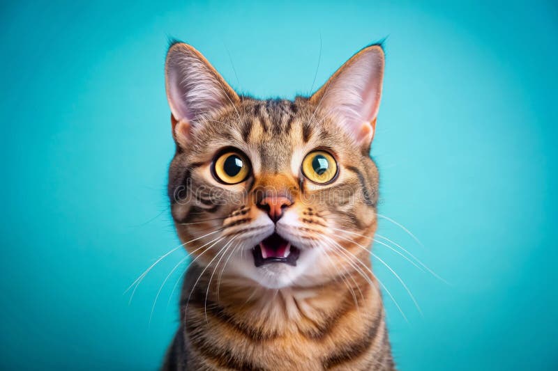 A Cat with a Surprised Expression on Its Face Stock Illustration ...