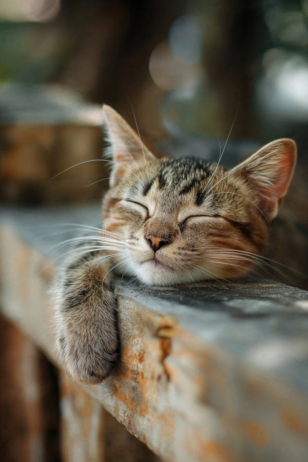 Cat is Taking a Nap. Cute Cat Kitten Sleeping Stock Illustration ...