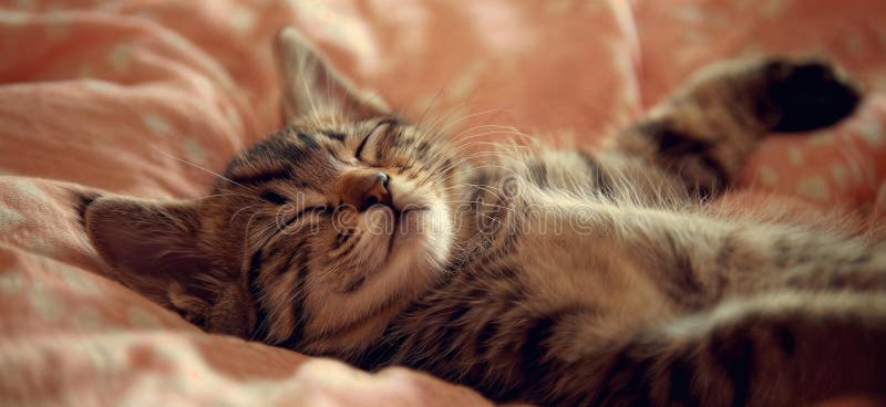 Cat is Taking a Nap. Cute Cat Kitten Sleeping Stock Illustration ...
