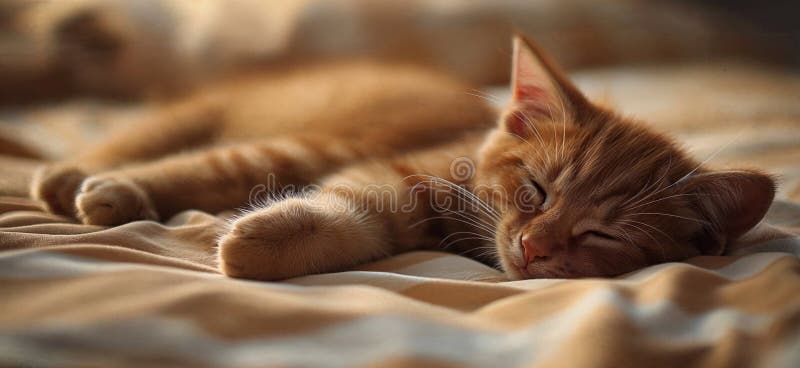 Cat is Taking a Nap. Cute Cat Kitten Sleeping Stock Illustration ...
