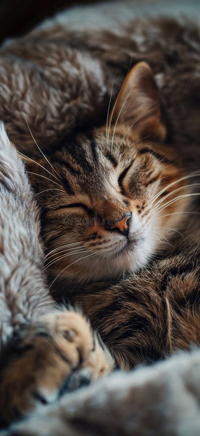 Cat is Taking a Nap. Cute Cat Kitten Sleeping Stock Illustration ...