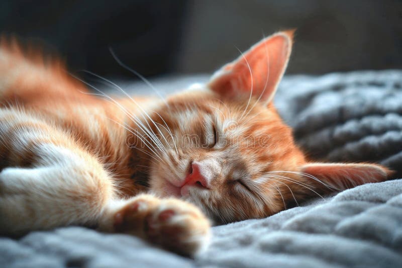 Cat is Taking a Nap. Cute Cat Kitten Sleeping Stock Illustration ...