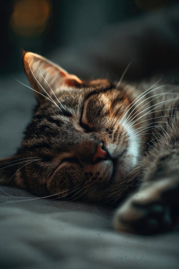 Cat is Taking a Nap. Cute Cat Kitten Sleeping Stock Illustration ...