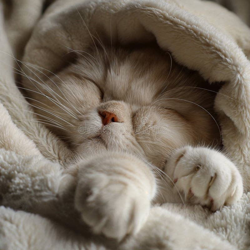 Cat is Taking a Nap. Cute Cat Kitten Sleeping Stock Illustration ...