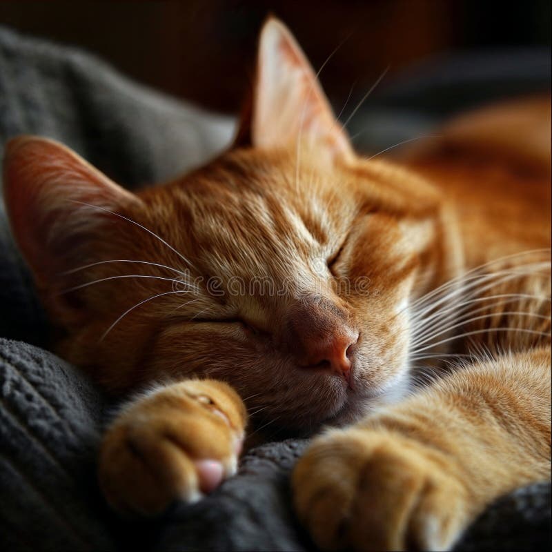 Cat is Taking a Nap. Cute Cat Kitten Sleeping Stock Illustration ...