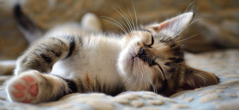 Cat is Taking a Nap. Cute Cat Kitten Sleeping Stock Illustration ...