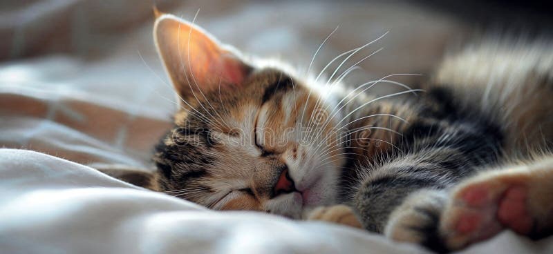 Cat is Taking a Nap. Cute Cat Kitten Sleeping Stock Illustration ...