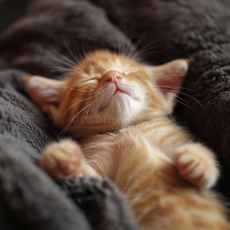Cat is Taking a Nap. Cute Cat Kitten Sleeping Stock Illustration ...