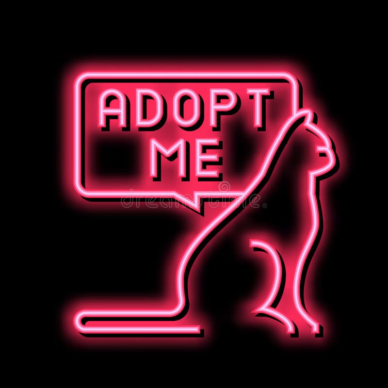 Cat Talk Adopt Me Neon Glow Icon Illustration Stock Vector ...