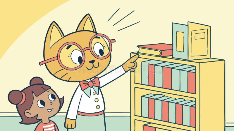 Cat Teacher Explaining Book To Student for Personalized Education ...