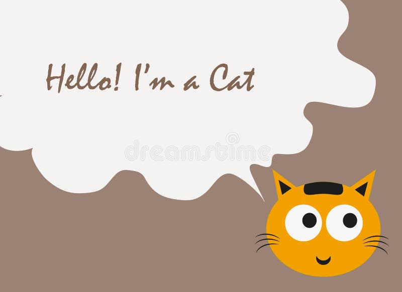 Cat Text Quote Vector, Cat Vector Stock Vector - Illustration of color ...