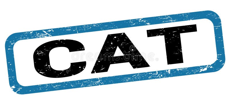 CAT Text Written on Blue-black Rectangle Stamp Stock Illustration ...