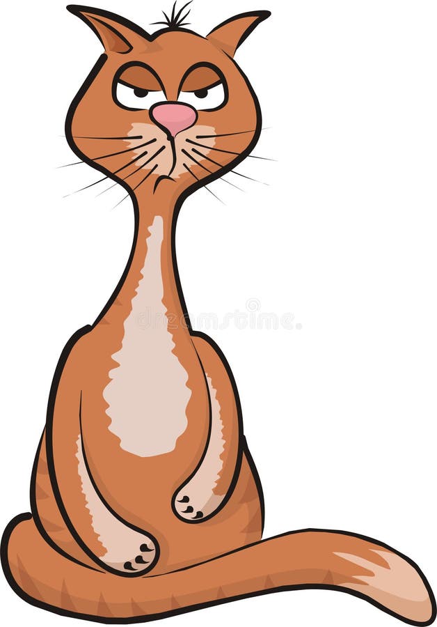 Cat thinking stock vector. Illustration of tail, mammals - 23667837