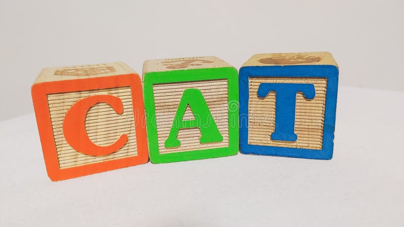 Cat toys blocks stock image. Image of play, spell, blocks - 209529199