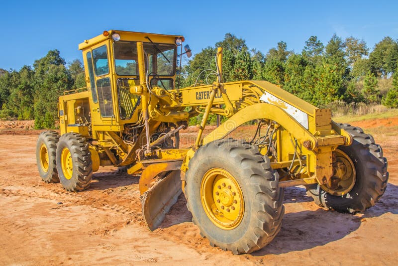 CAT Tractor for Road Grading Editorial Stock Image - Image of ...