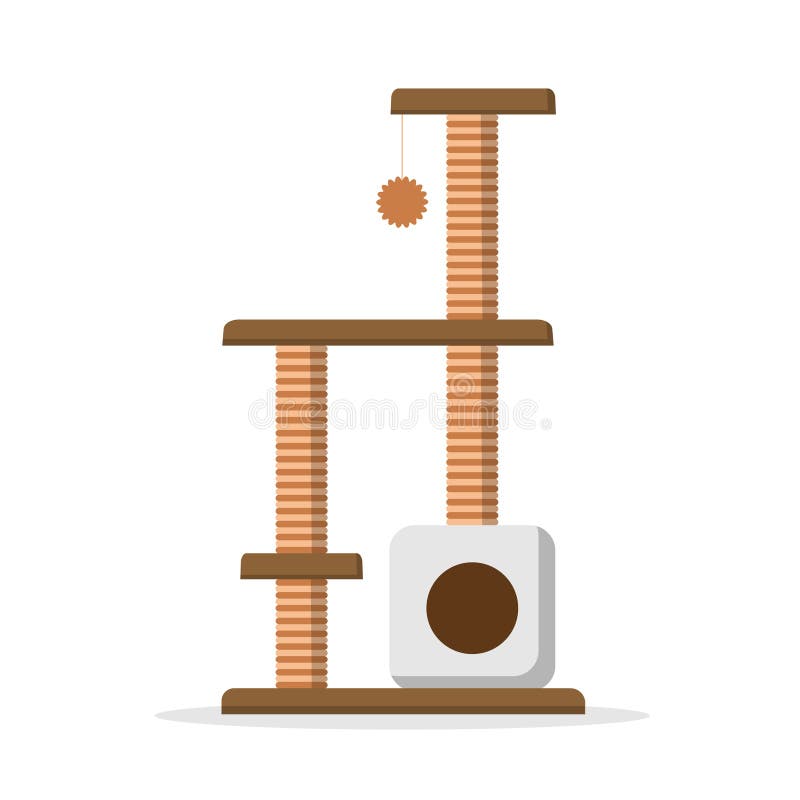 Cat Tree Scratching Post stock vector. Illustration of home - 227409417