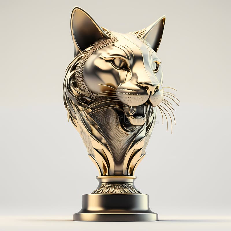 Cat Trophy for Winner. Generative AI Stock Image - Image of sport ...