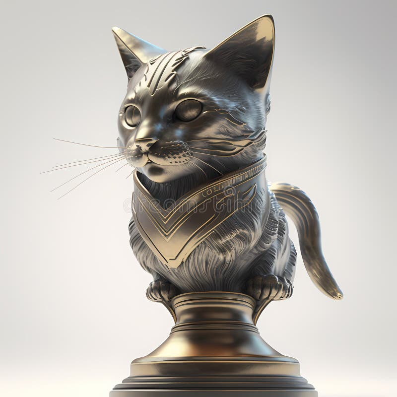 Cat Trophy for Winner. Generative AI Stock Photo - Image of white, game ...
