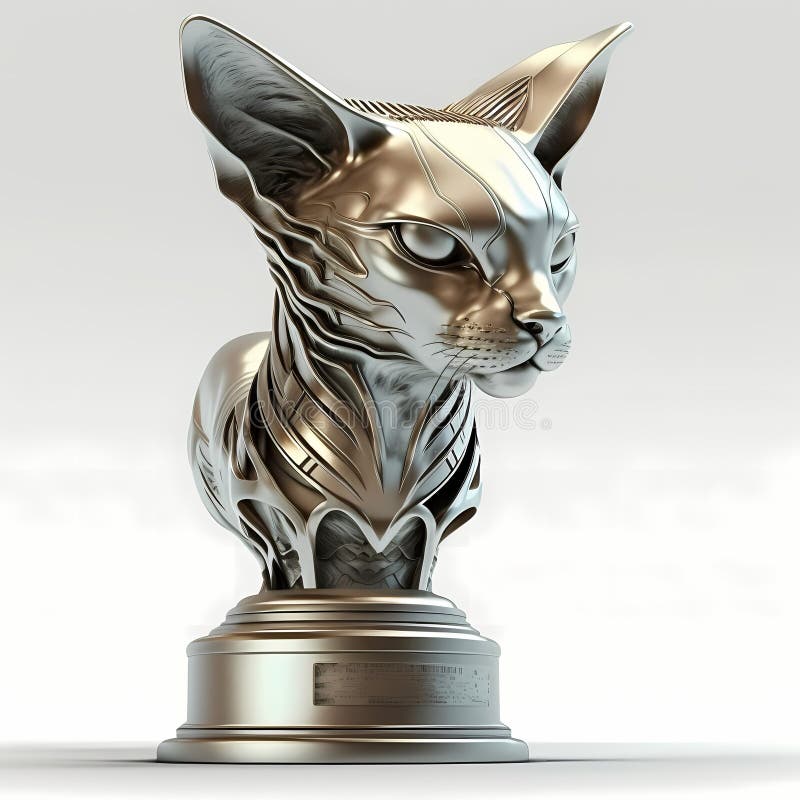 Cat Trophy for Winner. Generative AI Stock Image - Image of mascot ...