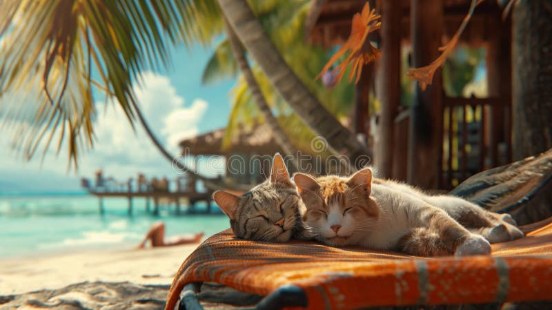 Cat Vacation in a Nice Resort, Relax, Cat-friendly, Cats, Chil Stock ...