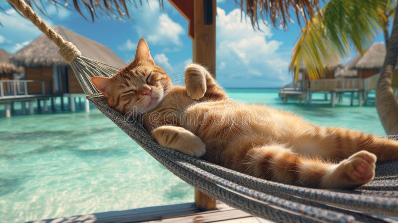 Cat Vacation in a Nice Resort, Relax, Cat-friendly, Cats, Chil Stock ...