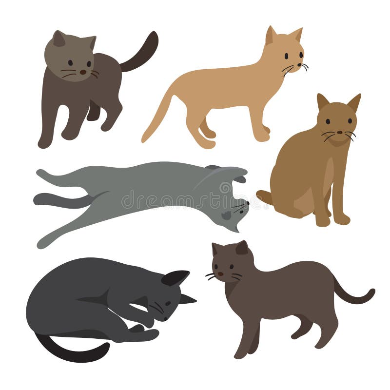Cat Vector Collection Design Stock Vector - Illustration of happy ...