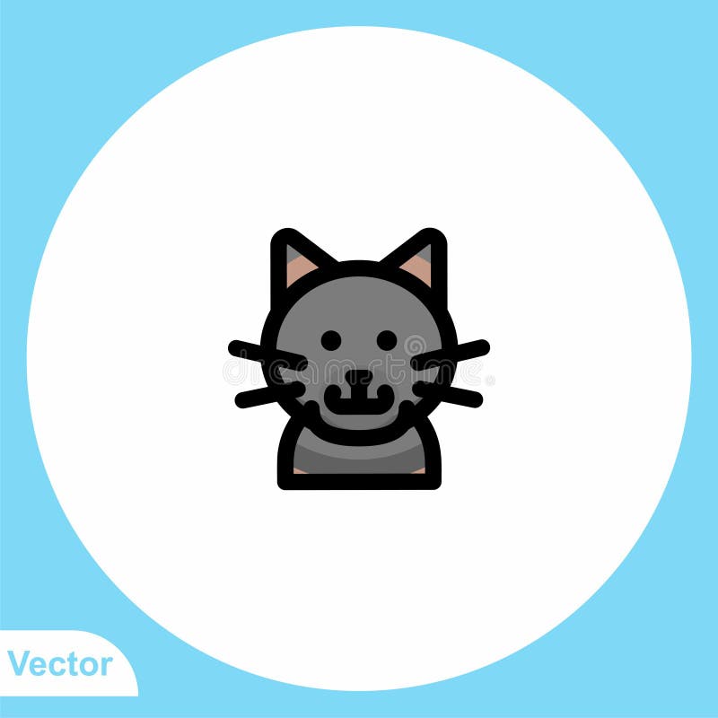 Cat Vector Icon Sign Symbol Stock Illustration - Illustration of ...