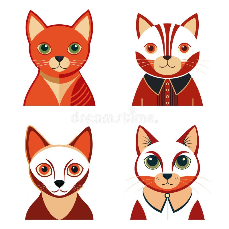 Cat Vector Set Designs for Artwork and Custom Projects Stock Vector ...