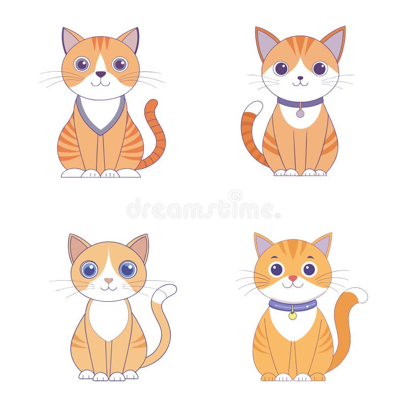 Cat Vector Set Designs for Artwork and Custom Projects Stock Vector ...