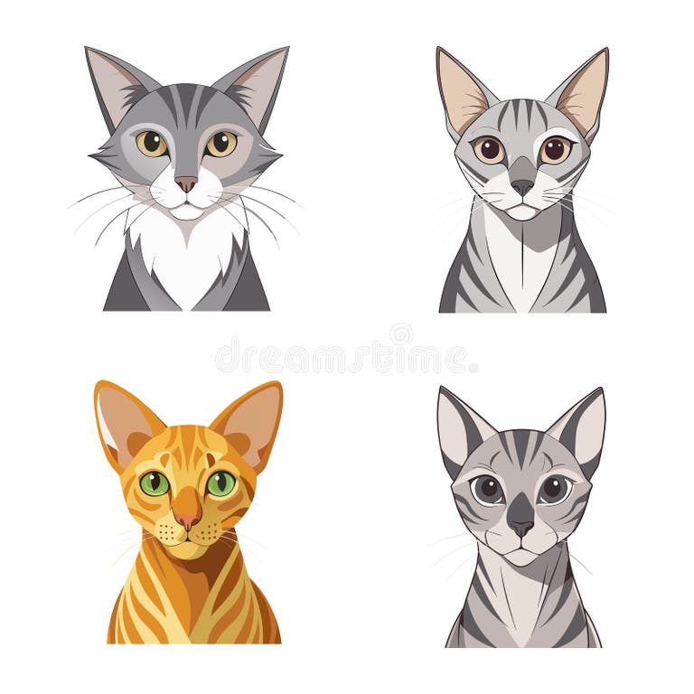 Cat Vector Set Designs for Artwork and Custom Projects Stock Vector ...