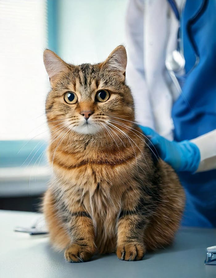 A Cat in Veterinary Clinic. Generative Ai Stock Illustration ...