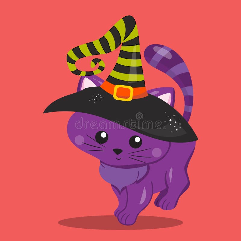 CAT VIOLET 07 stock vector. Illustration of cartoon - 197982518