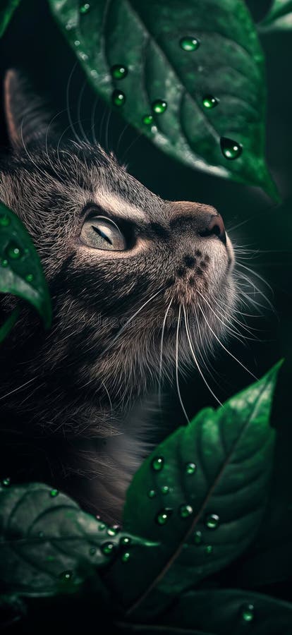 Cat wallpaper. Cat poster stock illustration. Illustration of animal ...