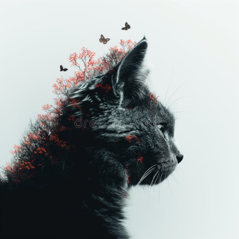 Cat wallpaper. Cat poster stock illustration. Illustration of portrait ...