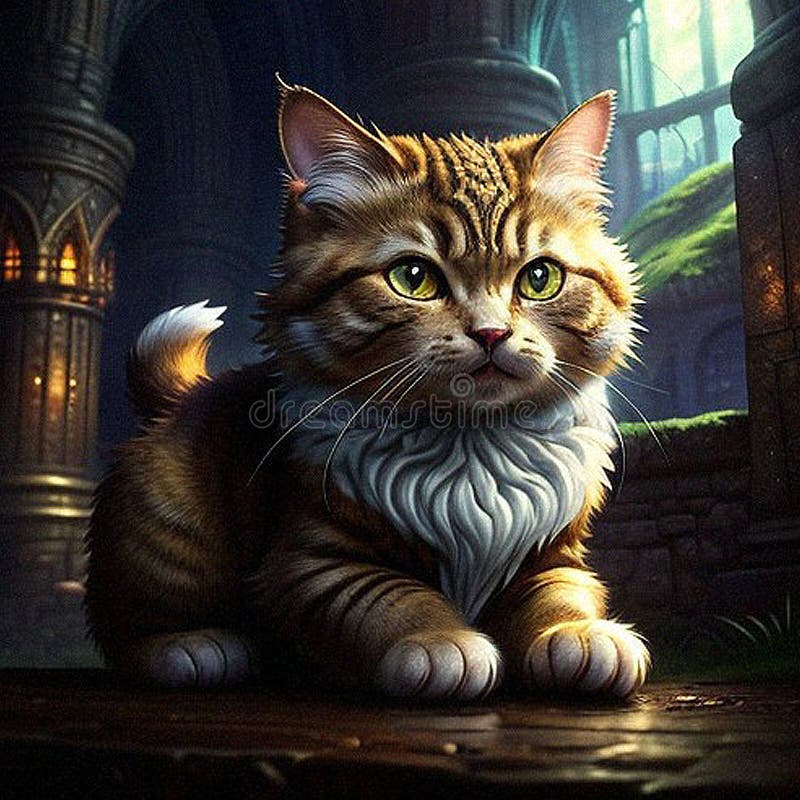 A Cat, a Warrior Animal from Far Away Space,Ai Genrator Stock ...