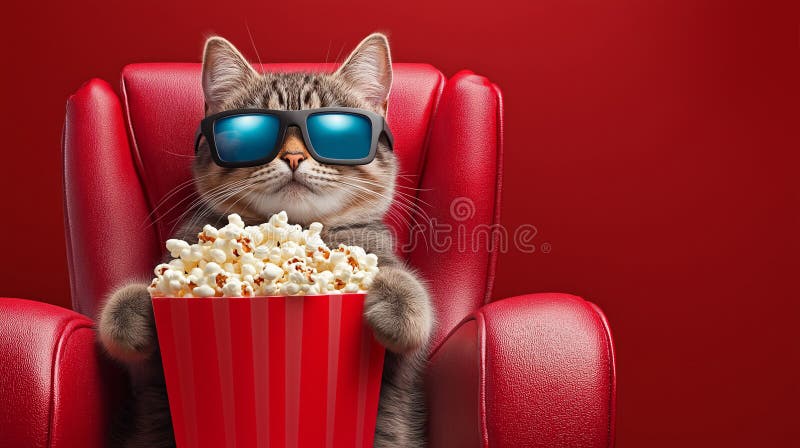 Cat watching a movie stock image. Image of bucket, enjoyment - 351262133