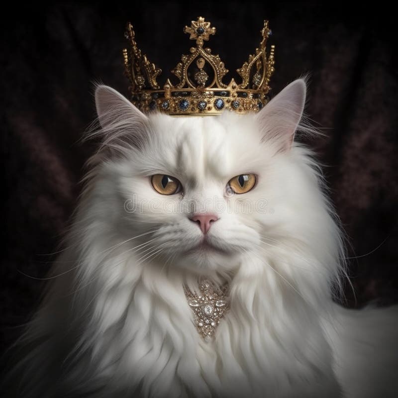 Cat Wearing a Crown Created with Generative AI Technology Stock ...
