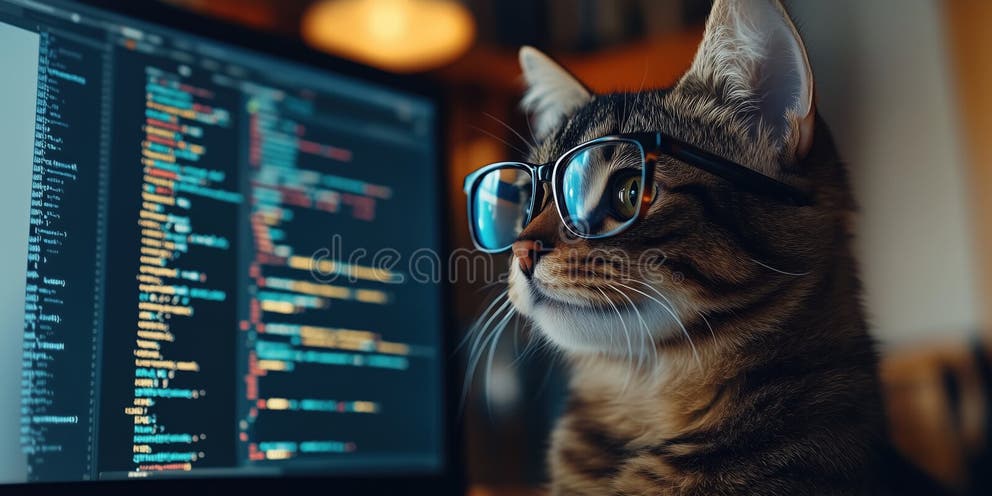 Computer Programmer Cat Stock Illustrations – 783 Computer Programmer ...
