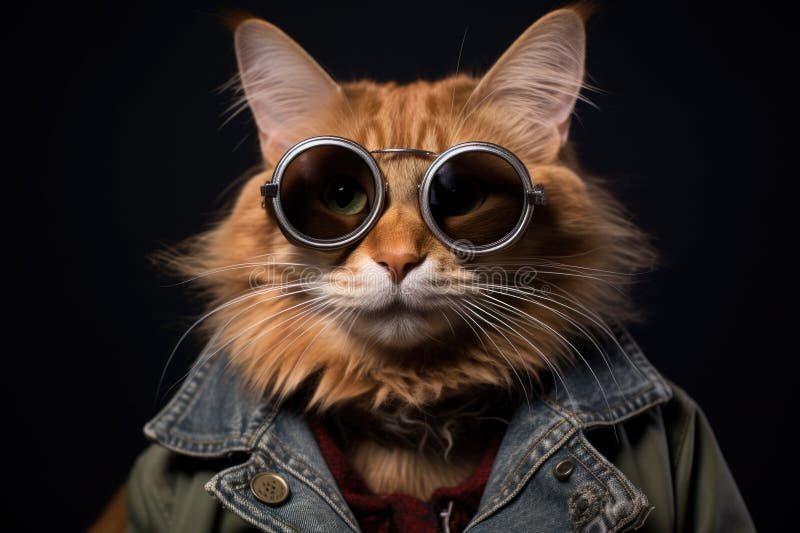 A Cat Wearing Oversized Glasses Stock Photo - Image of oversized ...