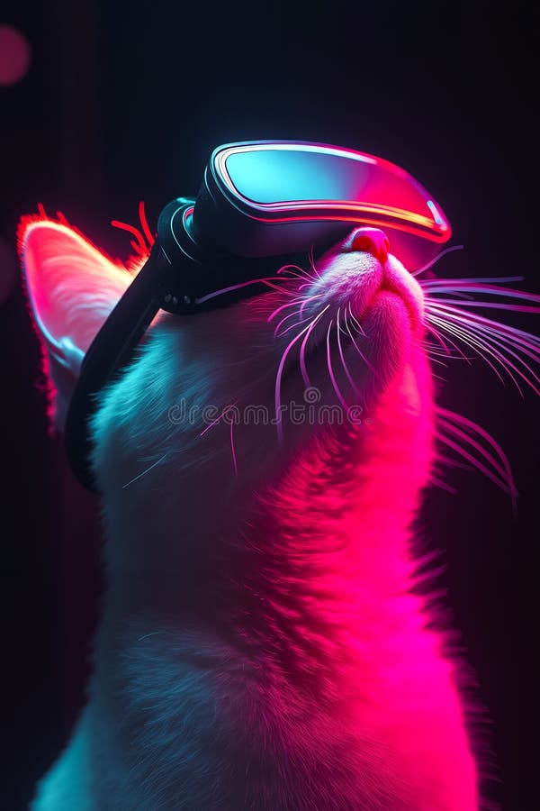 Cat Wearing Pair Virtual Reality Glasses Stock Photos - Free & Royalty ...