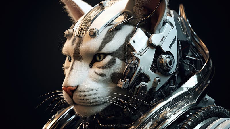Cat Wearing Robot Suit stock illustration. Illustration of cybernetic ...
