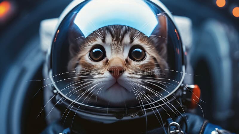 Cat Wearing Space Suit and Helmet Stock Photo - Image of cosmic, animal ...